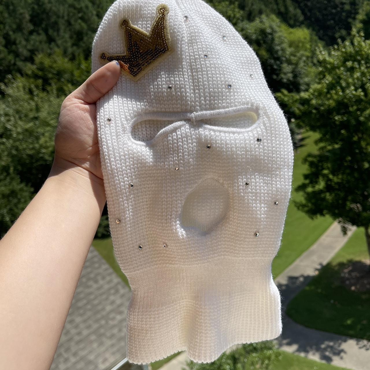 Bedazzled white Ski Mask🤍 perfect for a spring... - Depop
