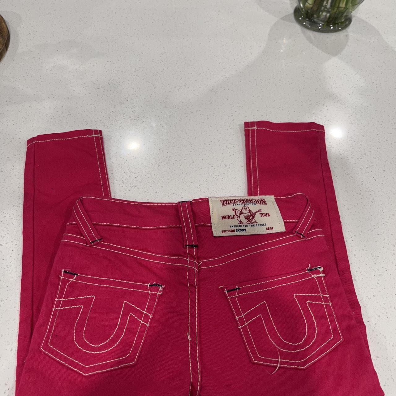 3t true religion pants In hot pink I just noticed I... - Depop