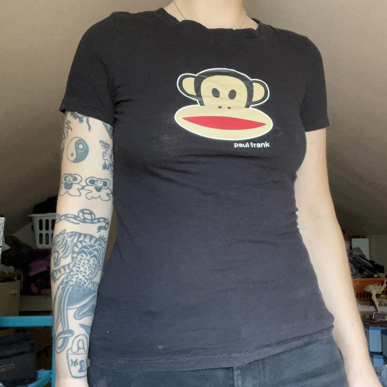 Paul Frank black baby tee. Size M fits like S. 16”... - Depop