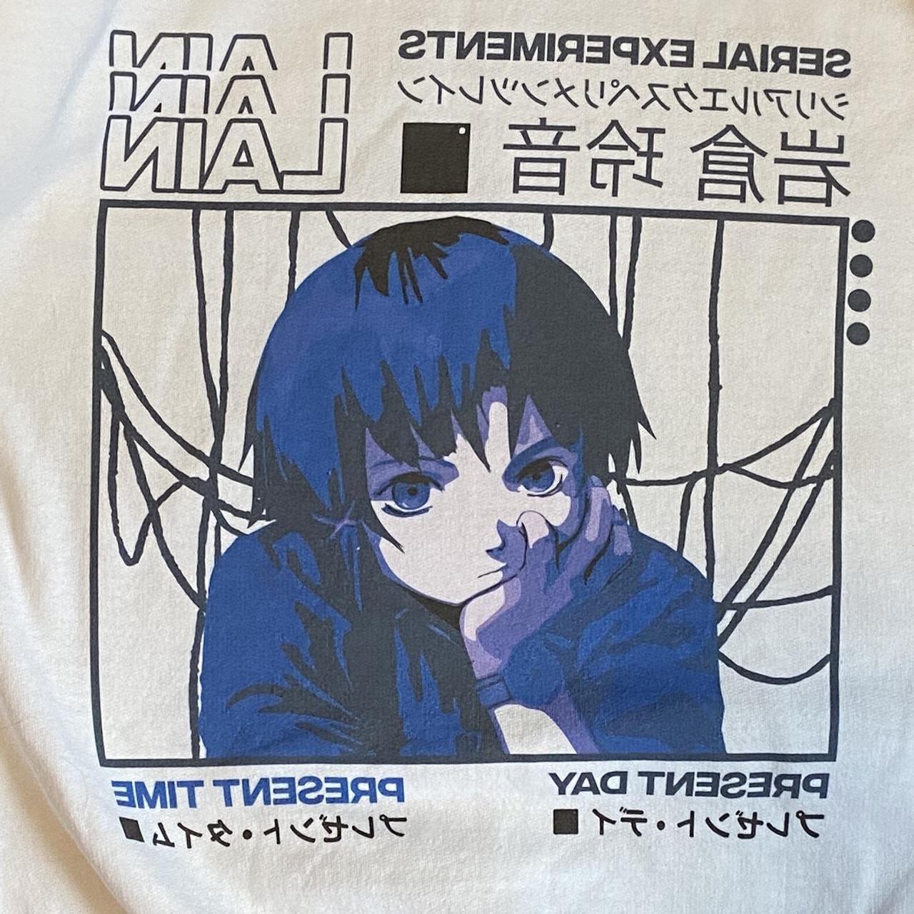 serial experiments lain graphic white... - Depop