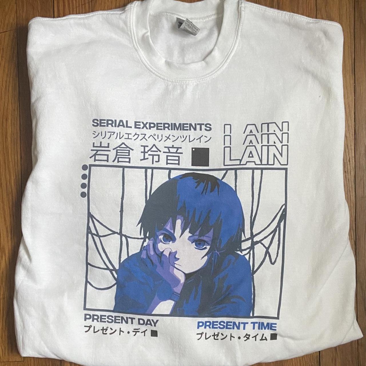 serial experiments lain graphic white... - Depop