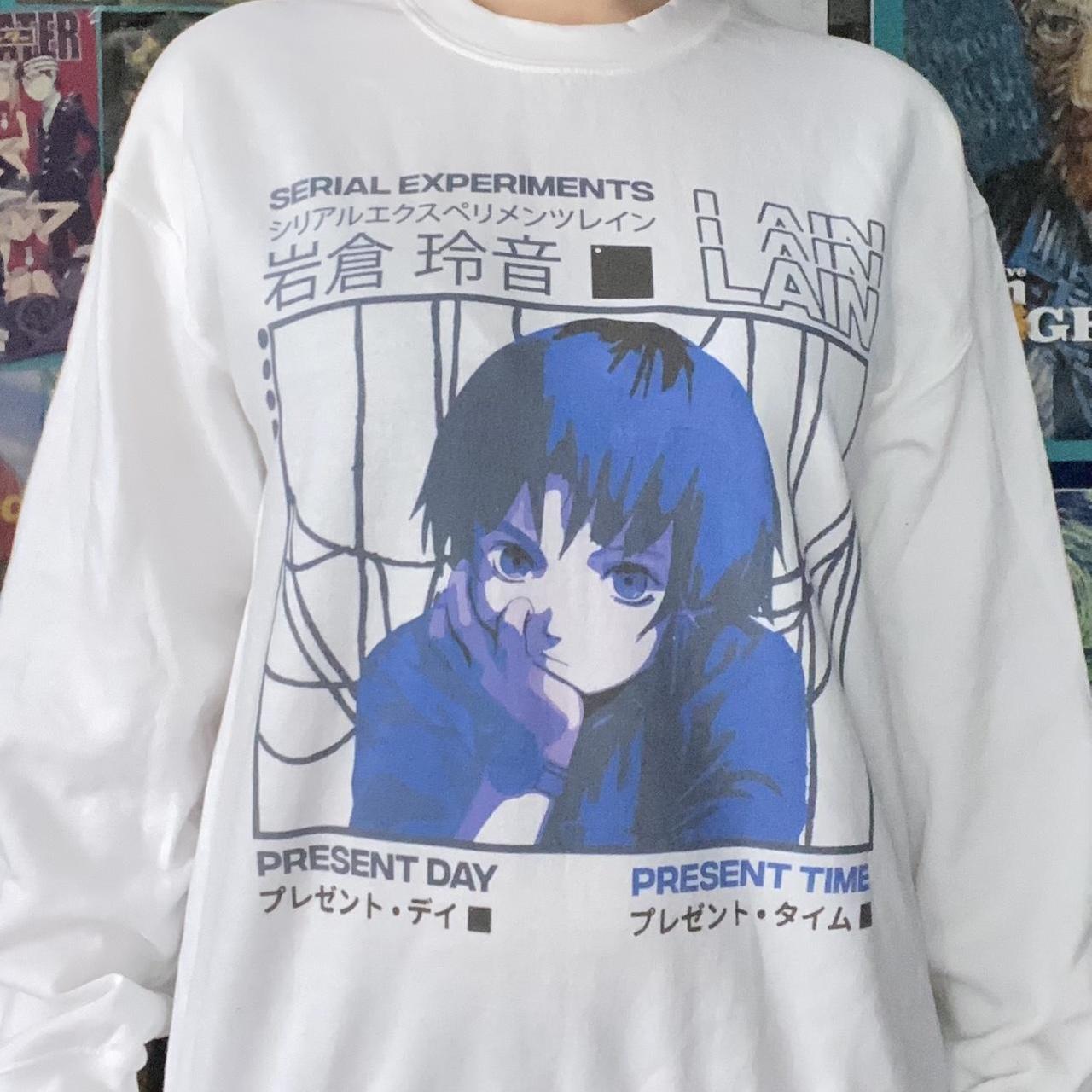 serial experiments lain graphic white... - Depop