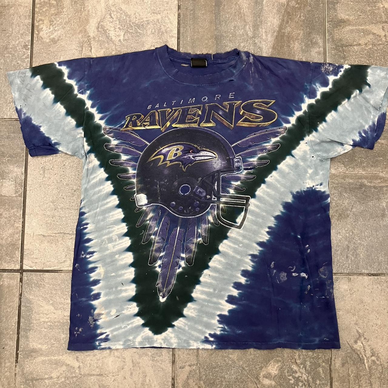 Y2K Baltimore ravens distress tye dye - Depop