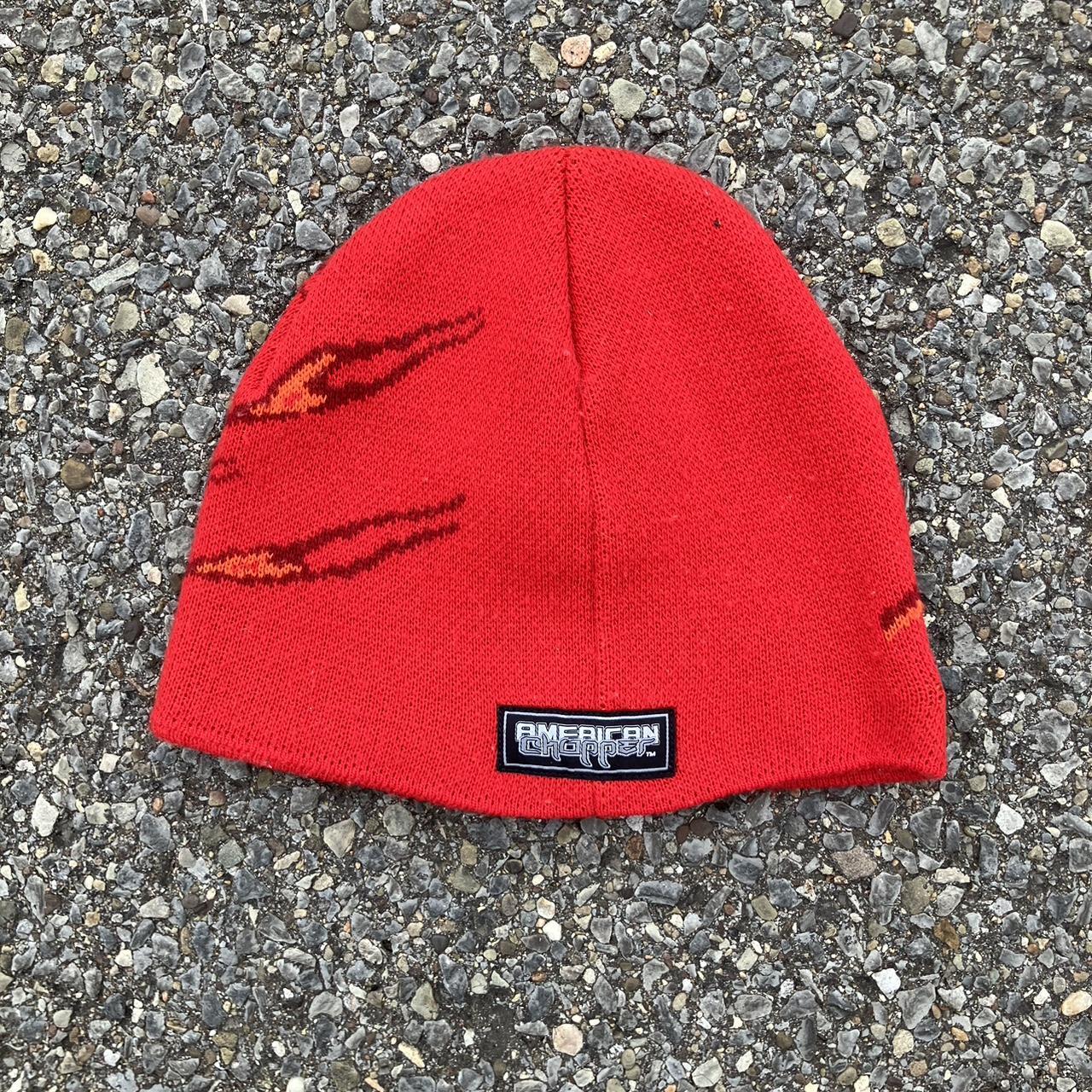 Vintage American choppers Red and orange flame... - Depop