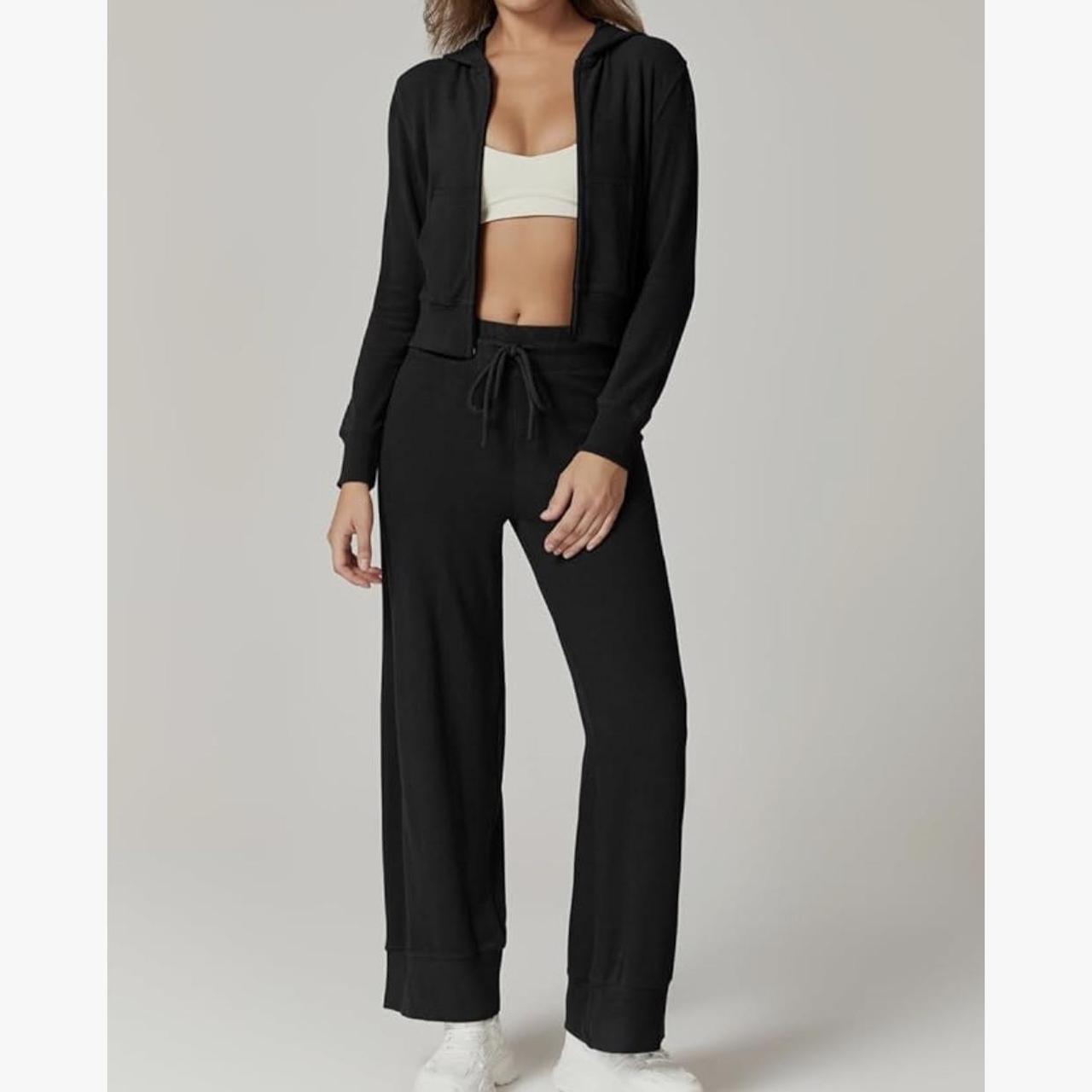 Black baggy tracksuit set Tracksuit wide leg... | Depop