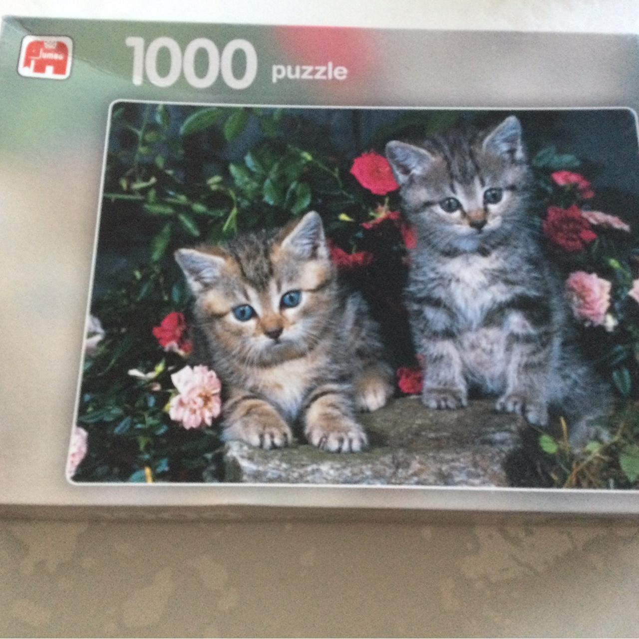 Jumbo 1000 piece jigsaw puzzle Kittens used Pieces... - Depop