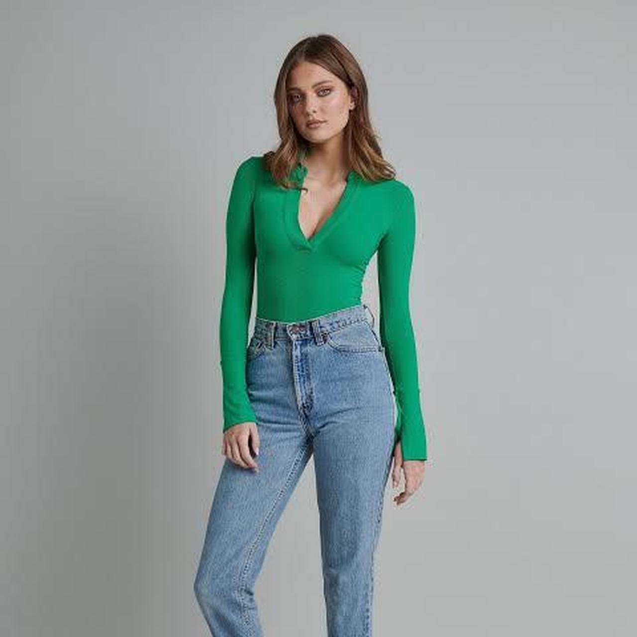 Bayse Brand Celine Bodysuit in green - Size XS -... - Depop