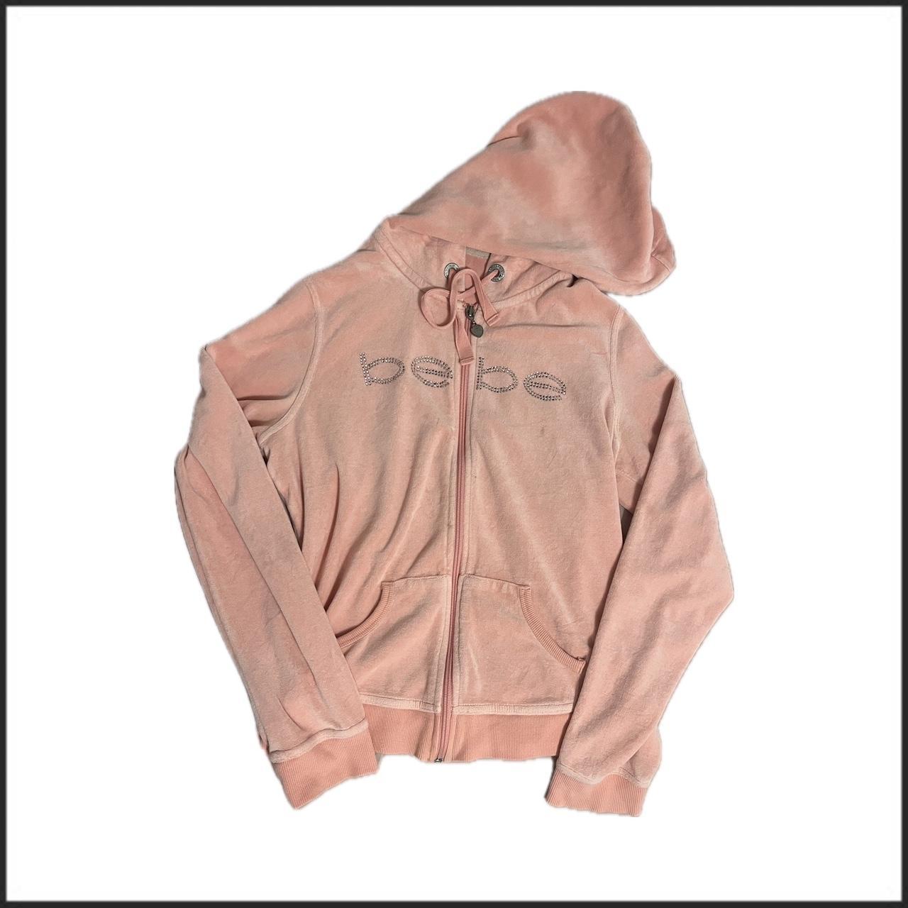 on hold nn14c bebe peach pink velvet tracksuit top... - Depop