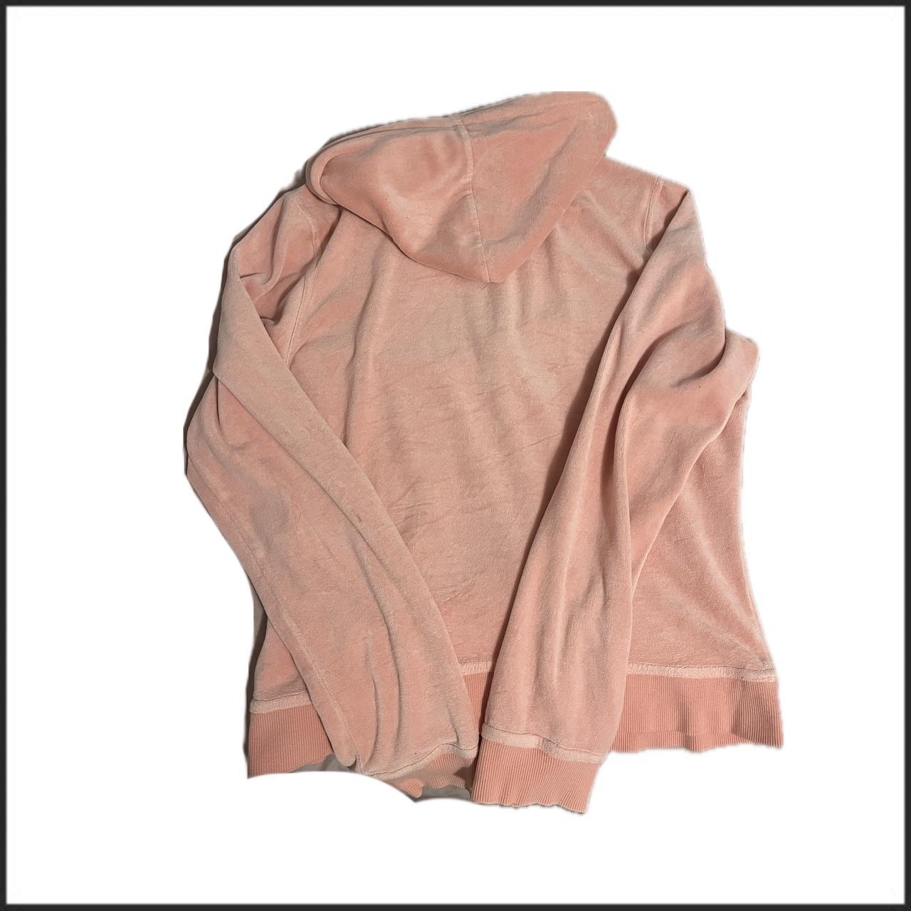 bebe peach pink velvet tracksuit top size... - Depop