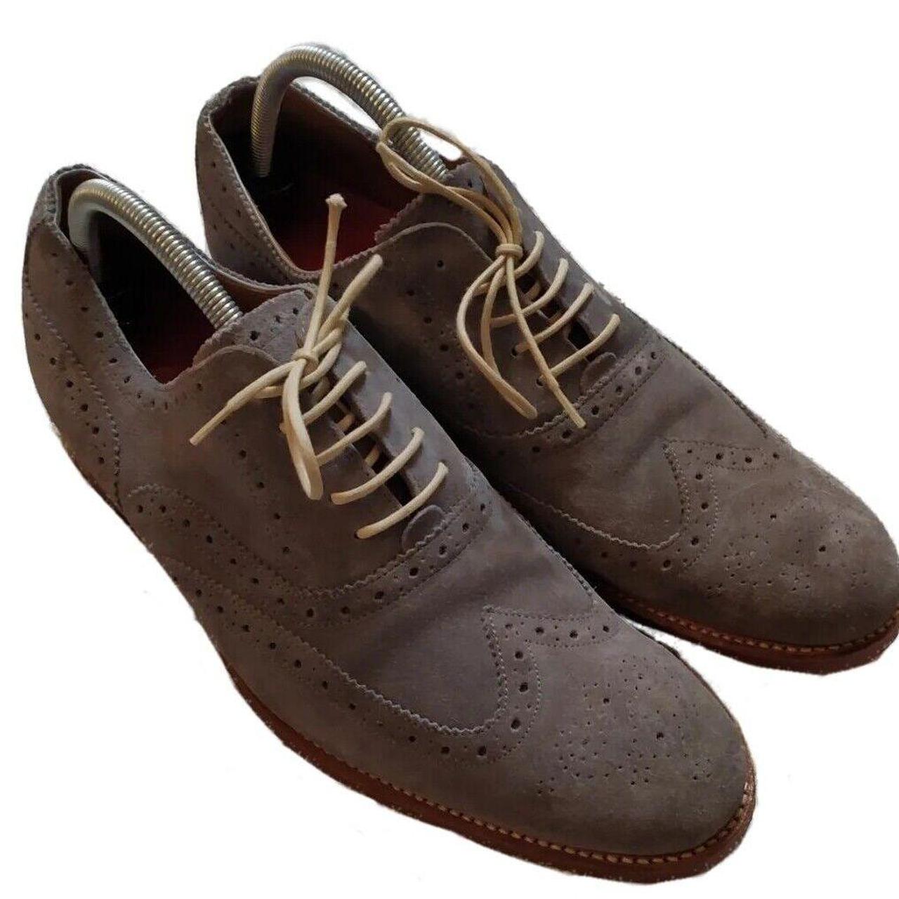 Mens Grenson Suede Leather Brogue Shoes Grey UK 7 F... - Depop