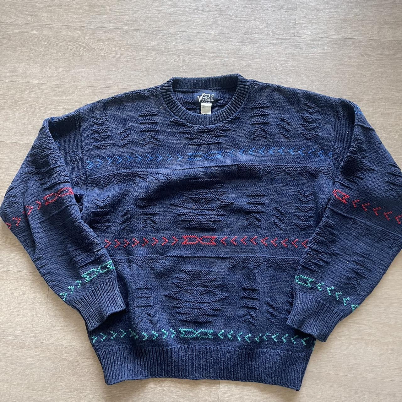 Vintage Woolrich Aztecs print wool knit sweater.... - Depop