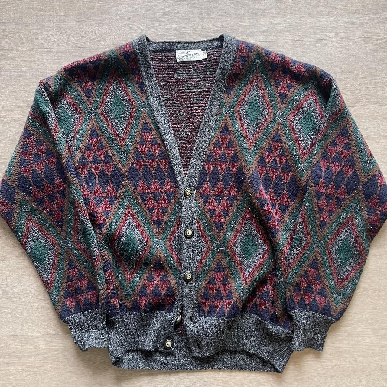 Vintage Sear wool cardigan. Made in Italy size... - Depop
