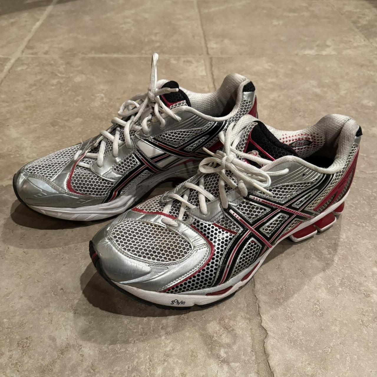 ASICS Gel-Kayano 15 Red Silver - size 13 - spent... - Depop