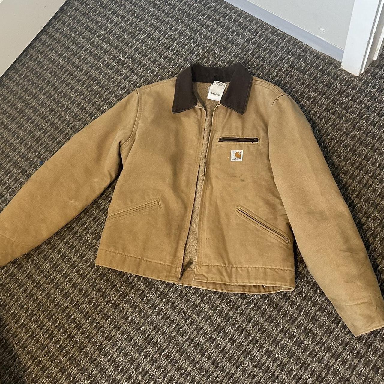 Vtg Carhartt WJ097 CML Detroit Jacket Blanket Lined... - Depop