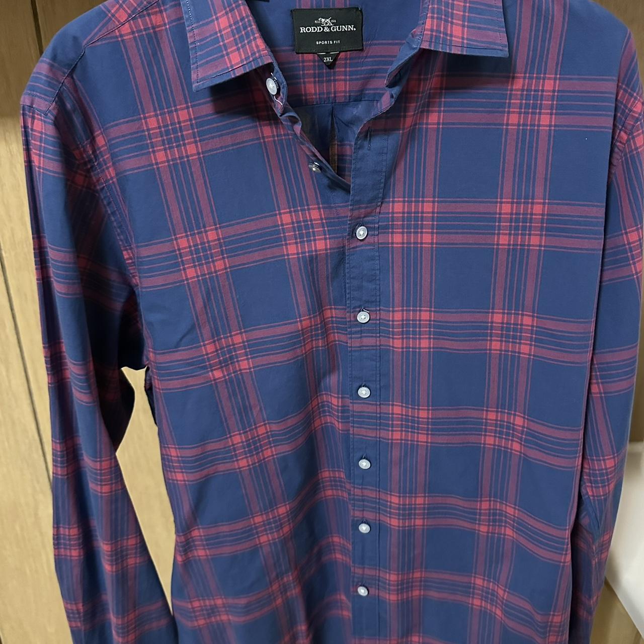 Rodd & Gunn Blue and Red Plaid... | Depop