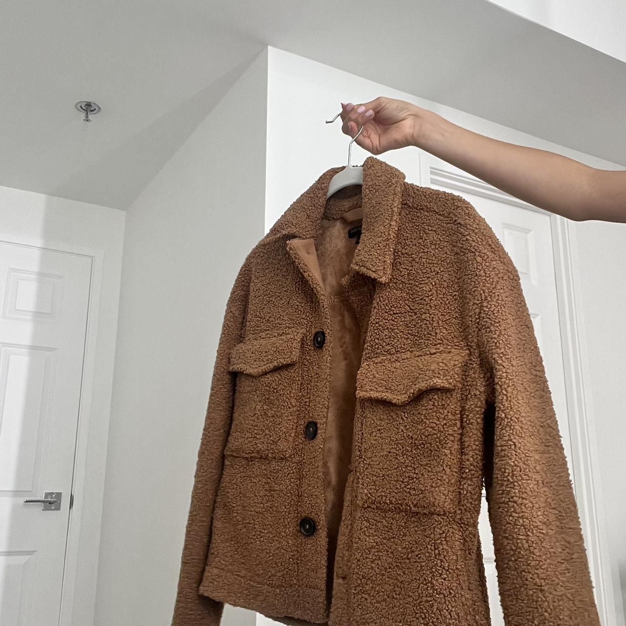 Banana Republic Brown Wooly Jacket 🧥🎧 ☁️☁️☁️taking ALL... - Depop