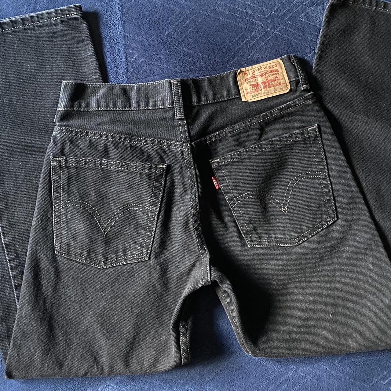 Black 550 Levi’s Jeans •28x28 •low rise & wide... - Depop