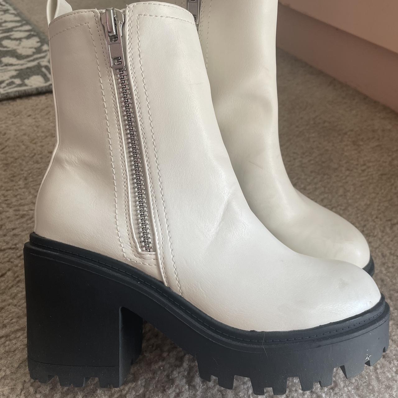 Urban Outfitters white platform boots! They have... - Depop