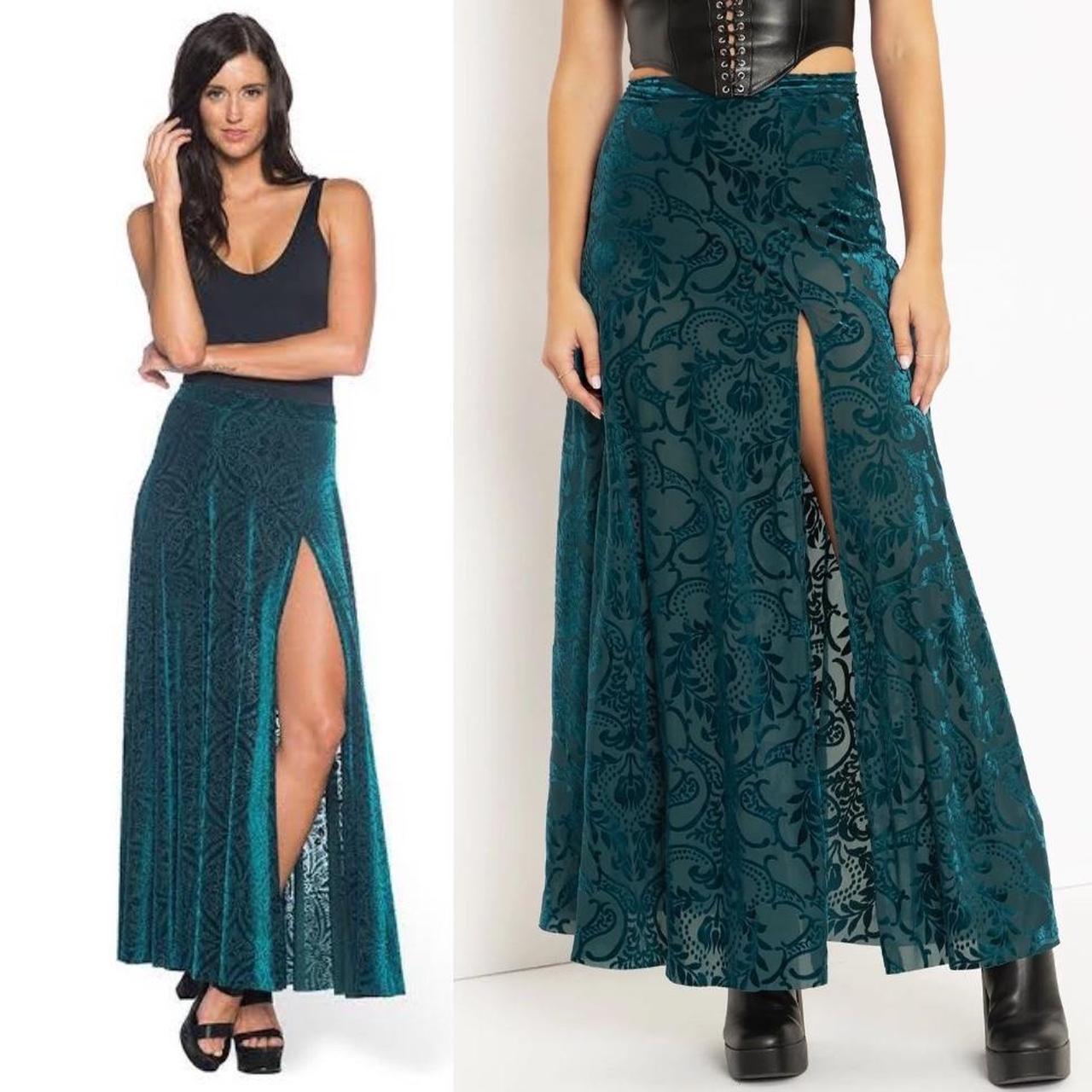 Blackmilk burned velvet elm split skirt, XL Rare!!... - Depop