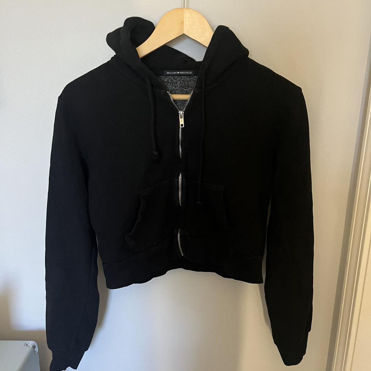brandy melville cropped black jacket - Depop