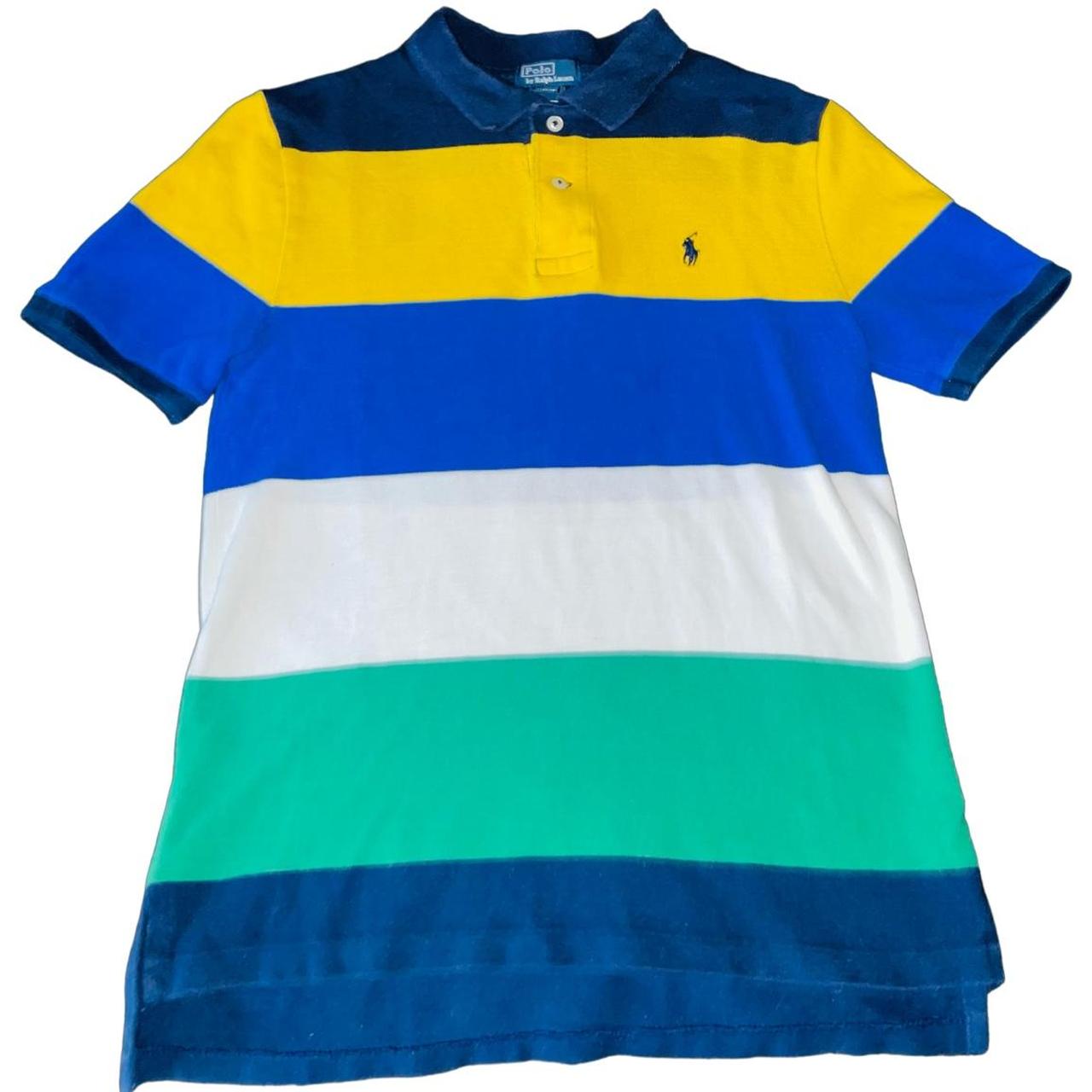 Vintage Polo Ralph Lauren Colorblock Polo T-shirt... - Depop