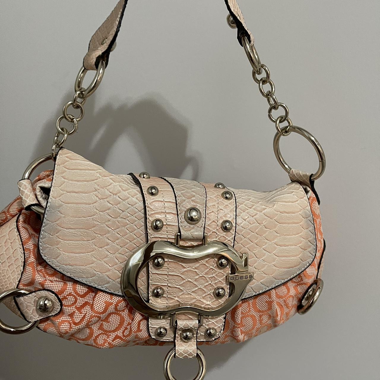 Guess Women's Orange and Pink Bag | Depop
