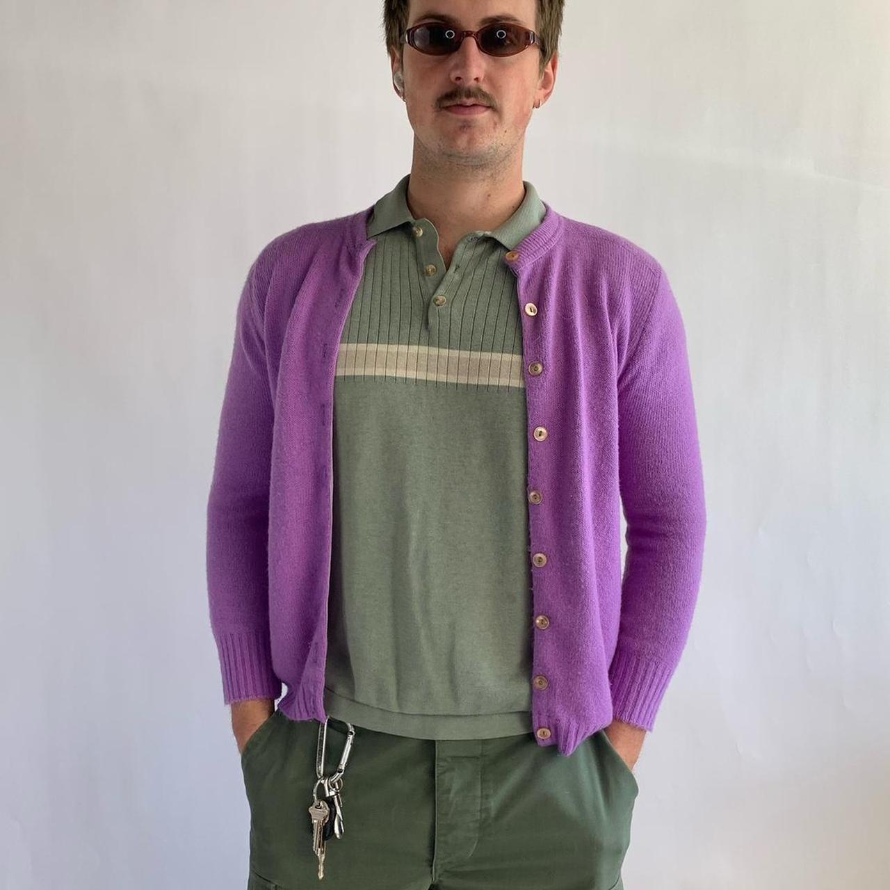 Men's Purple and Pink Cardigan | Depop