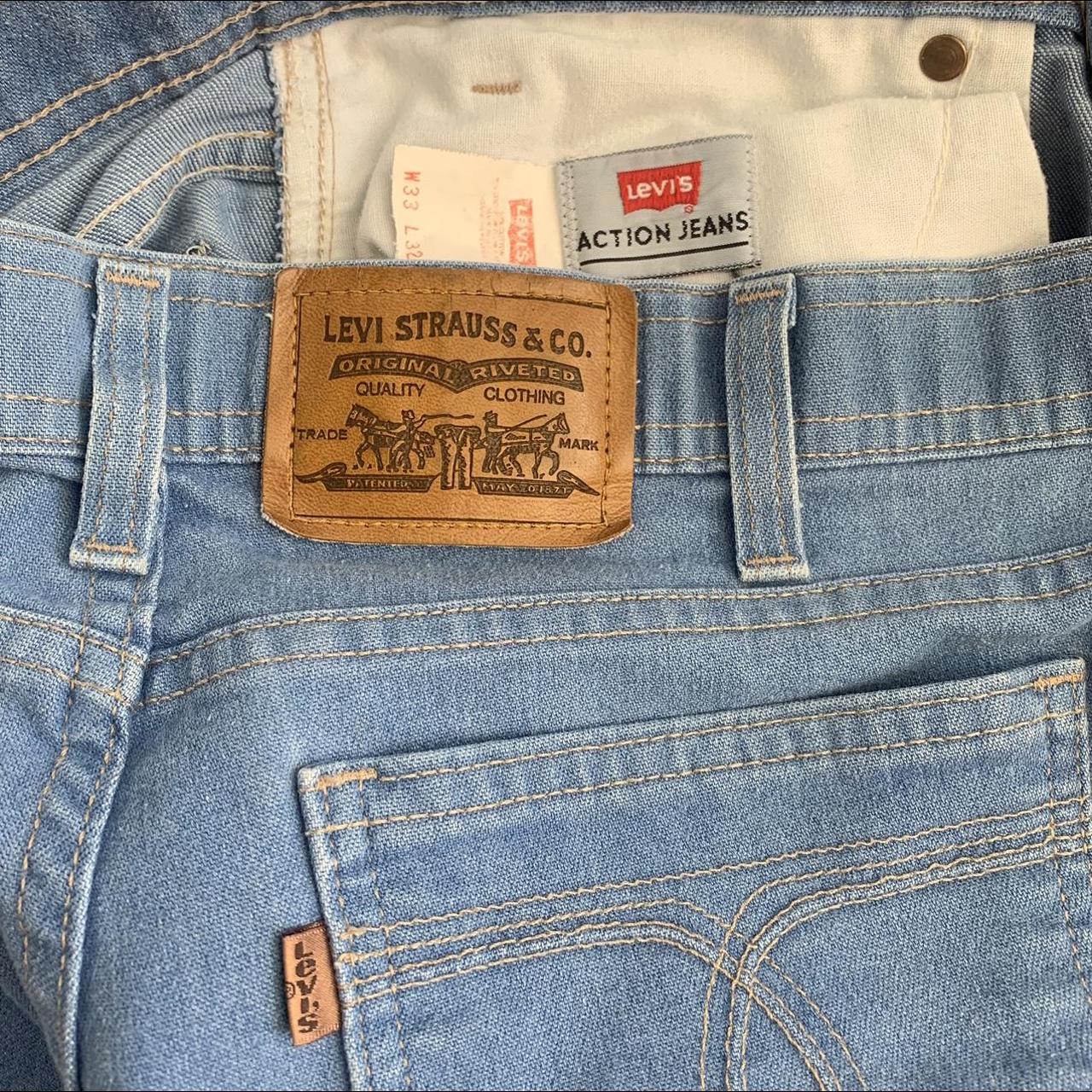 90s vintage Levi’s brown tag action jeans Marked... - Depop