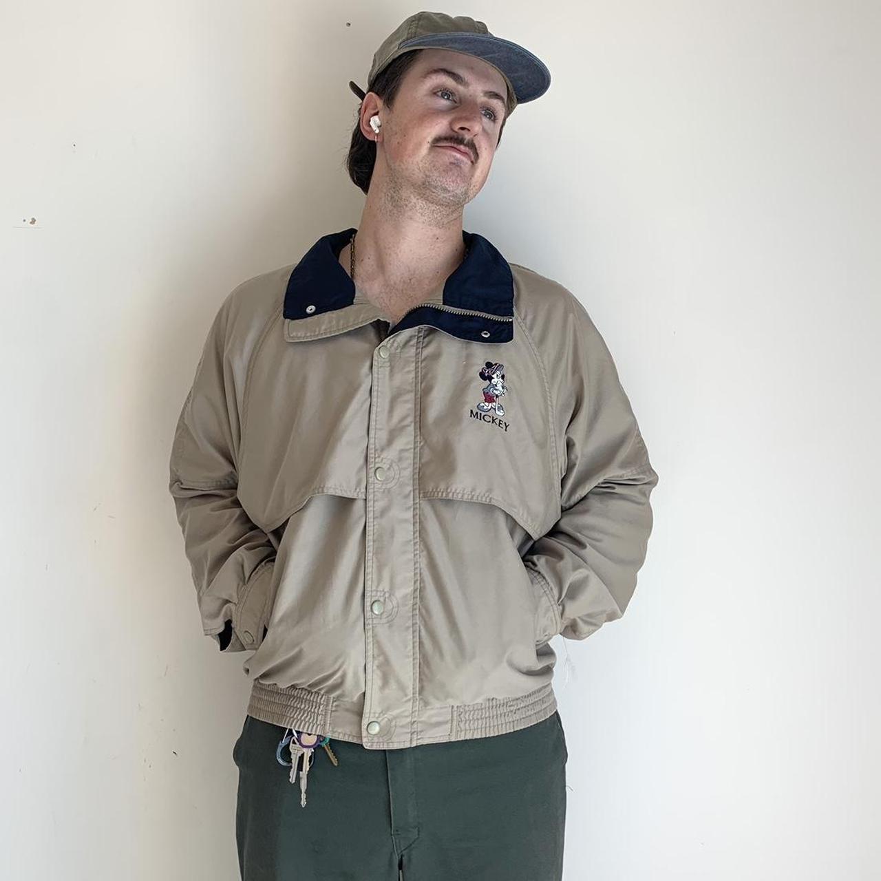 90s vintage tan Mickey Mouse bomber jacket Lil... - Depop