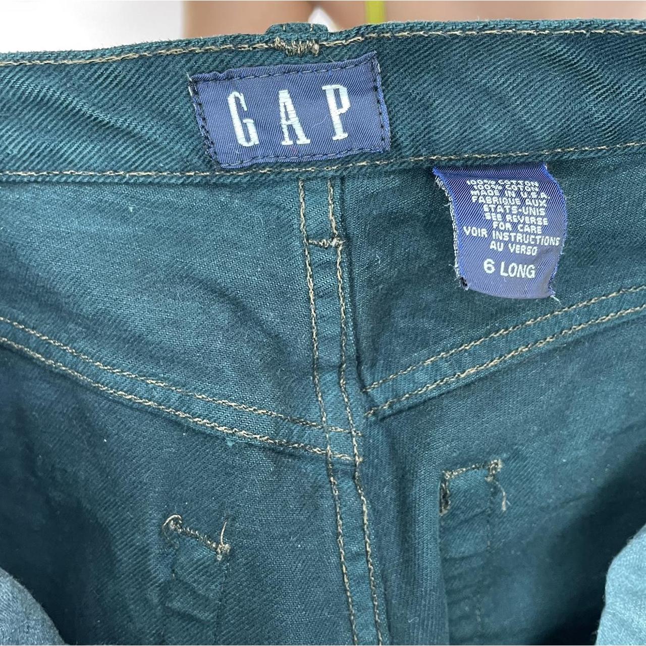 90s forest green gap jeans green jeans AND vintage... - Depop