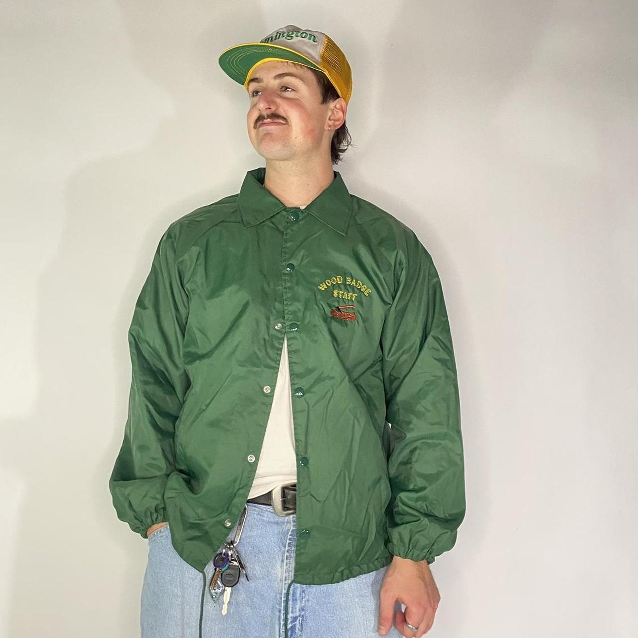 90s vintage green coaches jacket Embroidered, says... - Depop