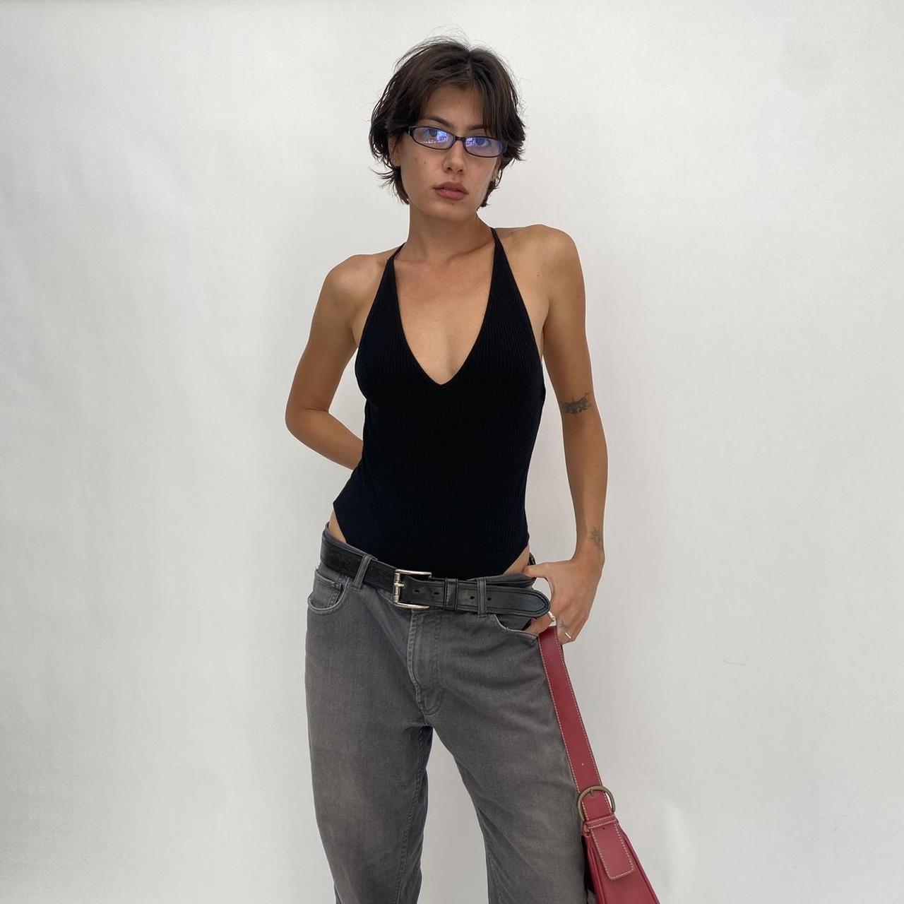 SEXY !!!!! black backless bodysuit !!! / cross back... - Depop