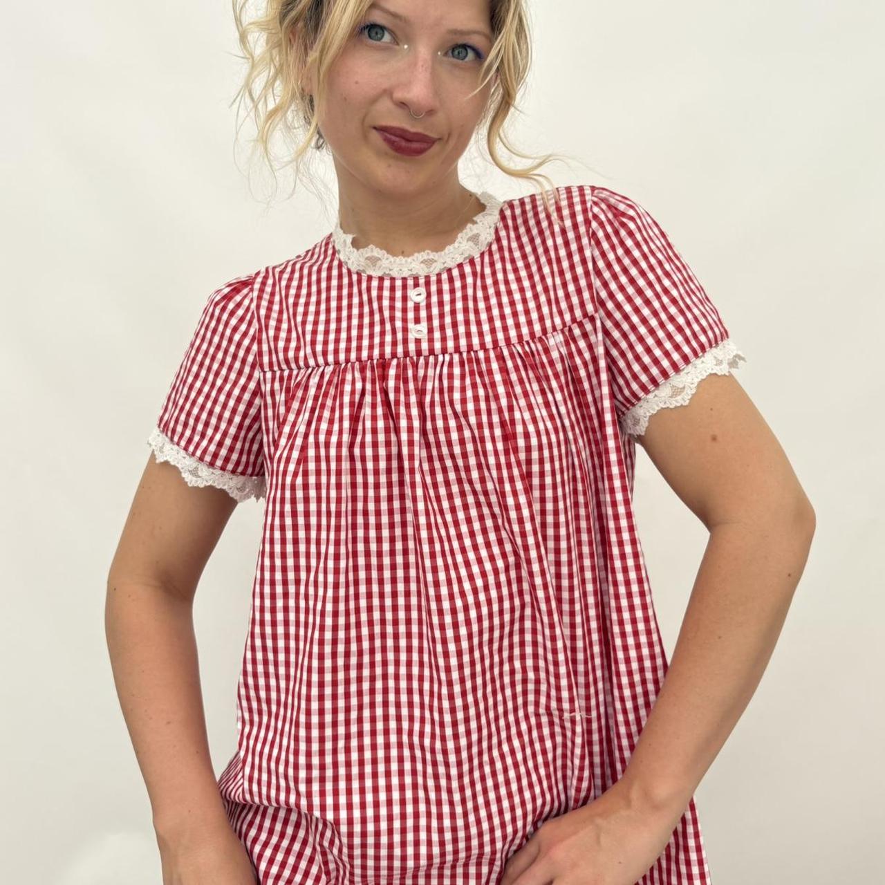 1/1 bucktooth original red gingham babydoll dress.... | Depop