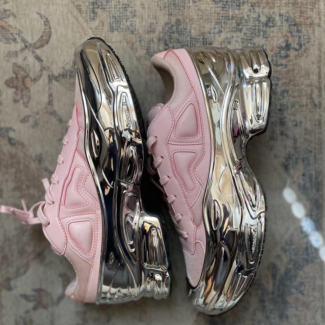 Raf Simons Men's Pink and Silver Trainers | Depop