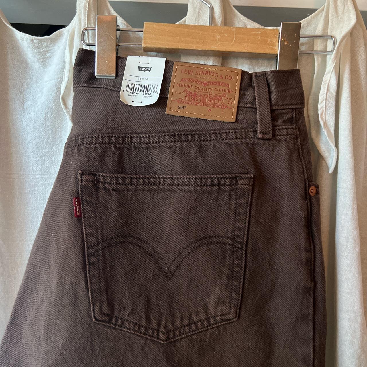 BRAND NEW W/TAGS brown levi 501s size:... - Depop