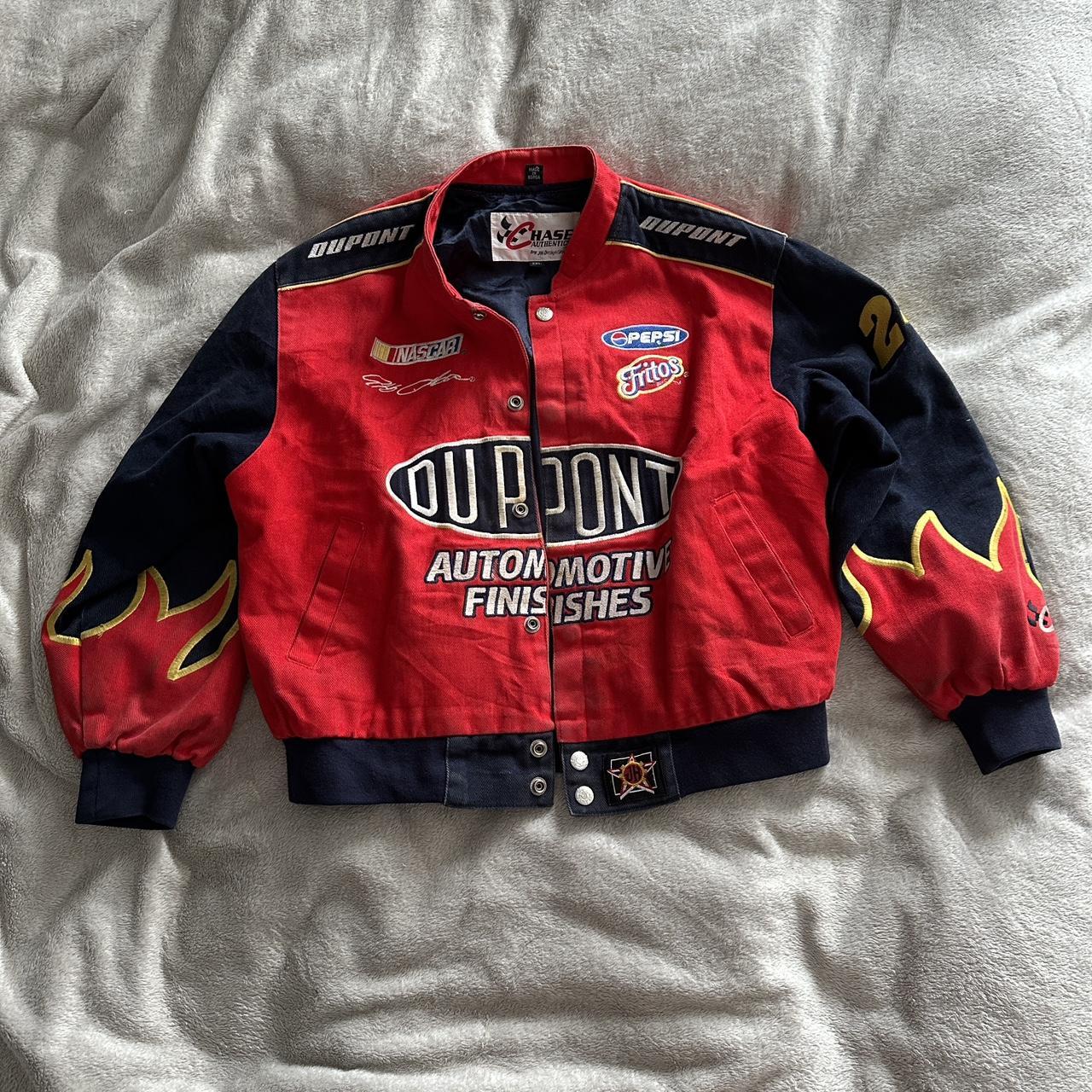 Red racing jacket - Depop