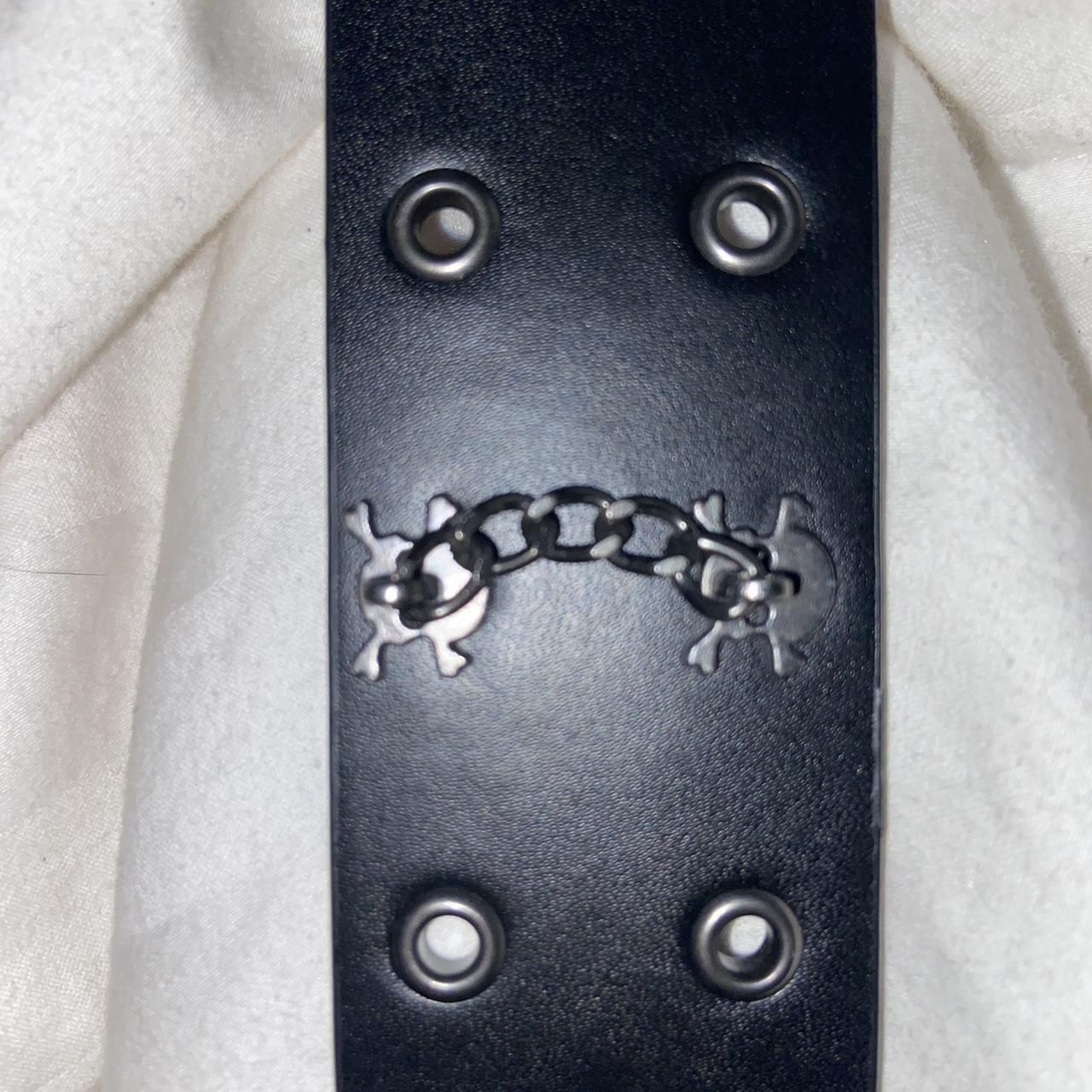 skull grommet chain belt worn probably 2-3... - Depop