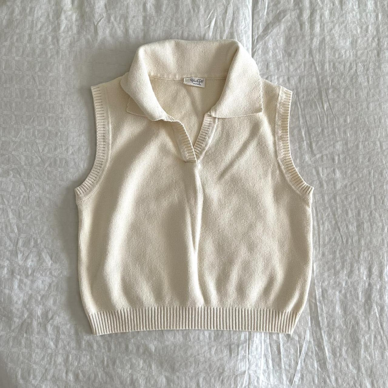 butter yellow collared sweater vest from brandy 💛... - Depop