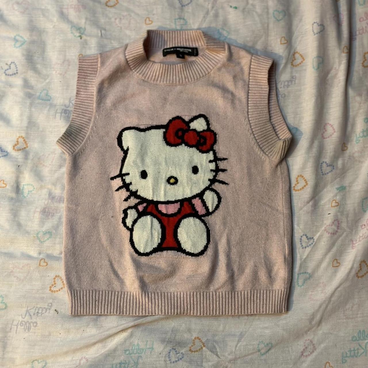 Pastel Pink Hello Kitty Knit Top Shein X Hello Kitty - Depop