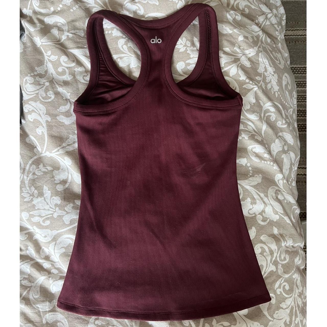 Alo tank top! Such a cute maroon color- sad it... - Depop