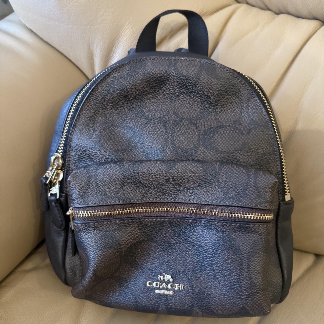 COACH Mini Charlie Backpack In Signature... | Depop