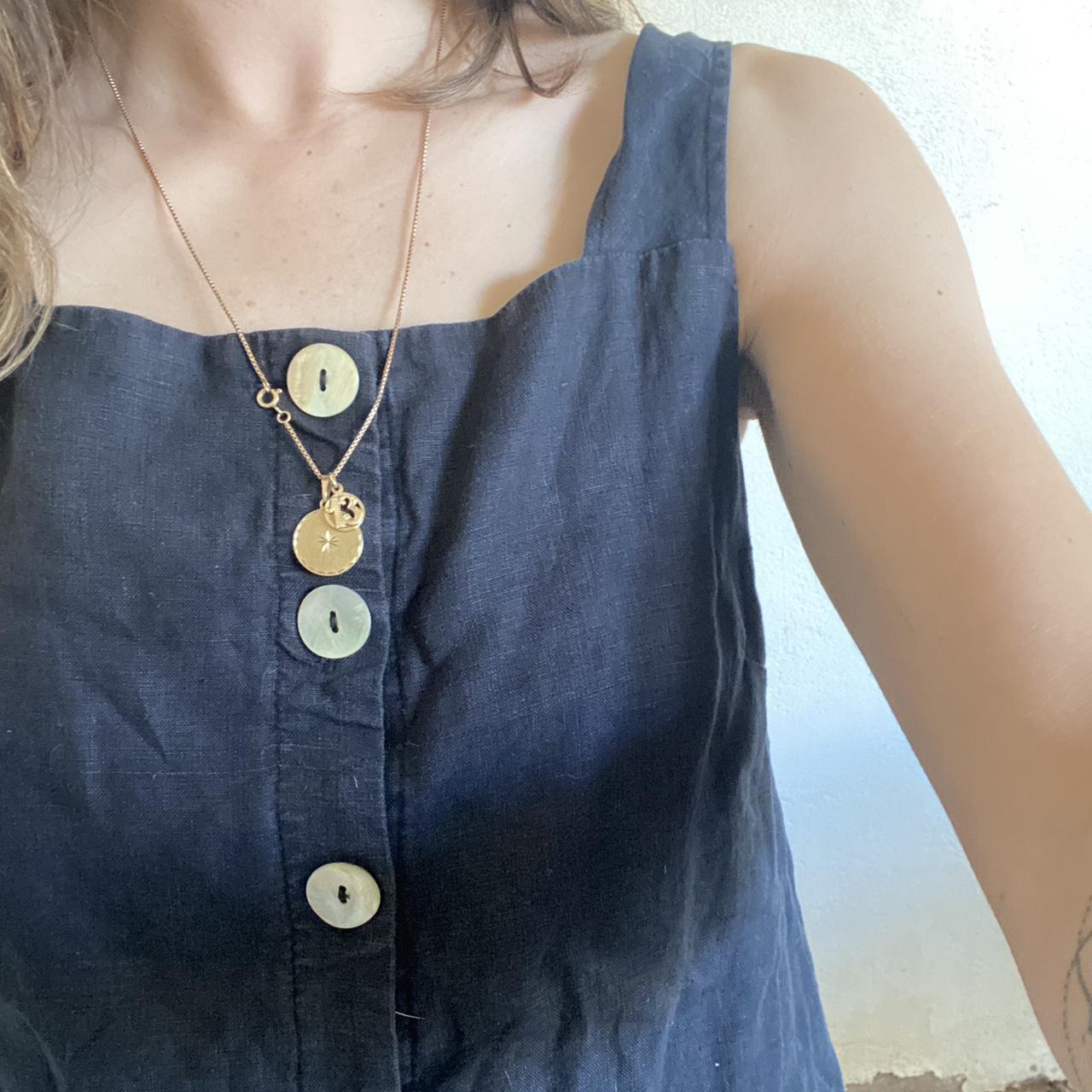 Gorman linen camisole with shell buttons Size... - Depop