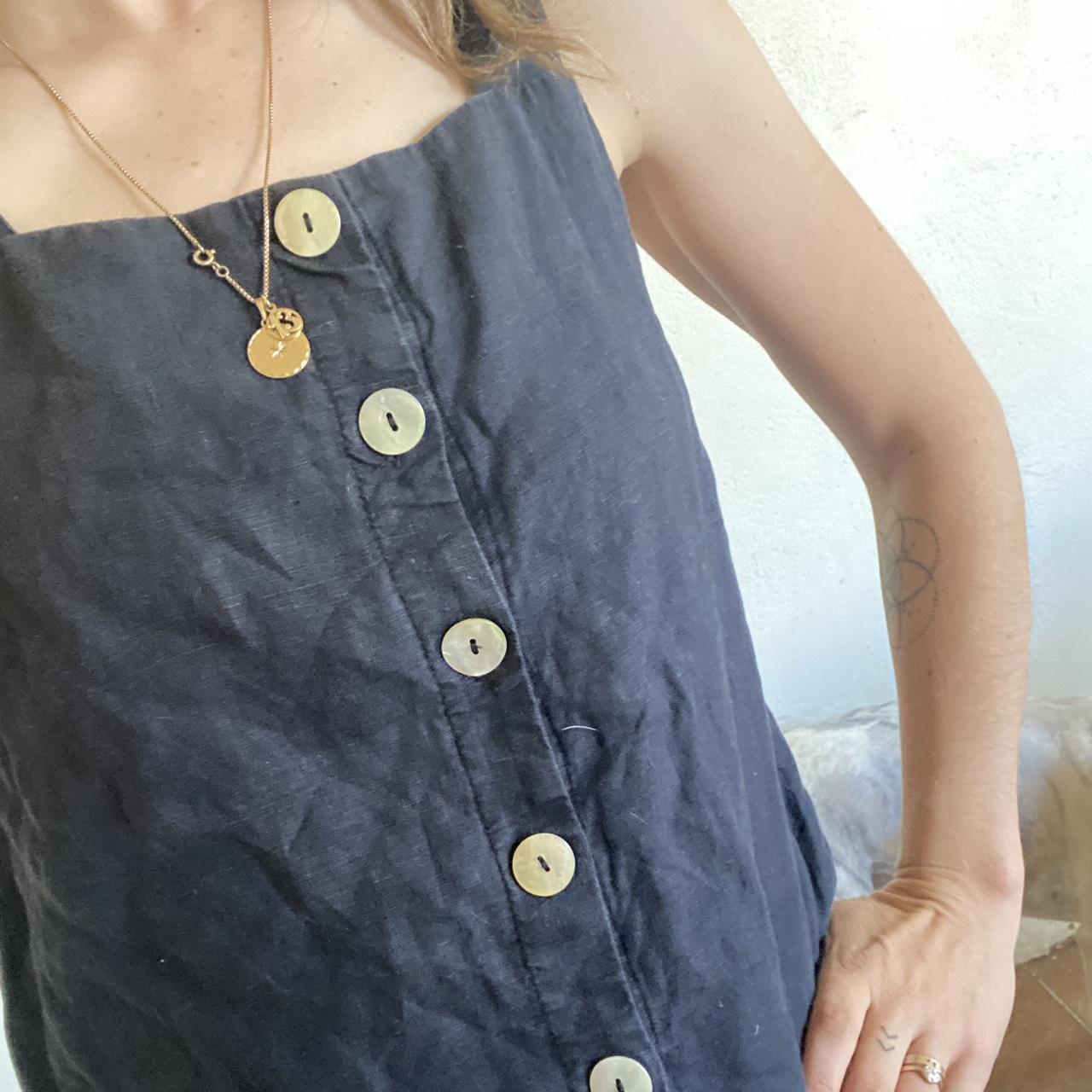 Gorman linen camisole with shell buttons Size... - Depop