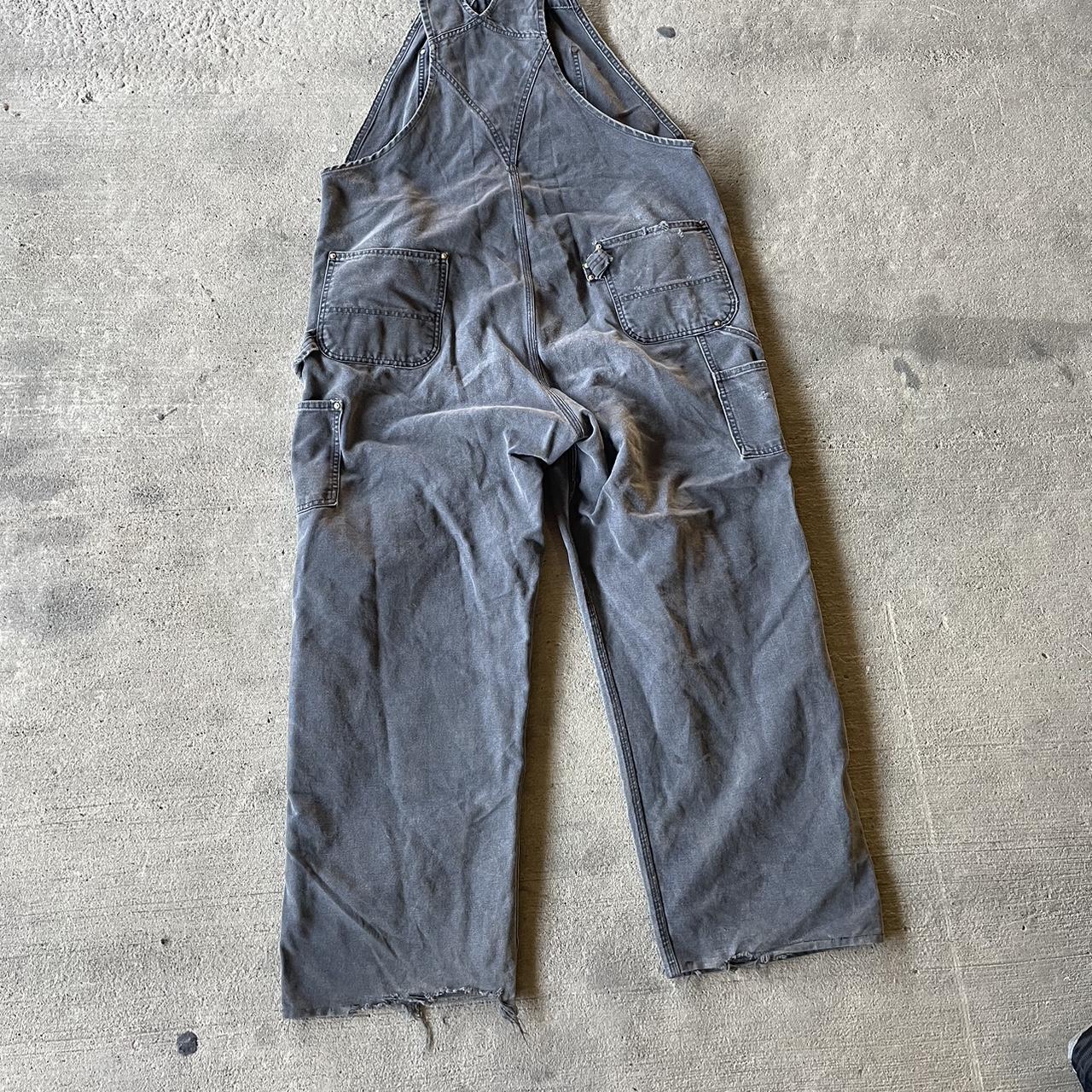 2000s Grey Carhartt double knee overalls Great... - Depop