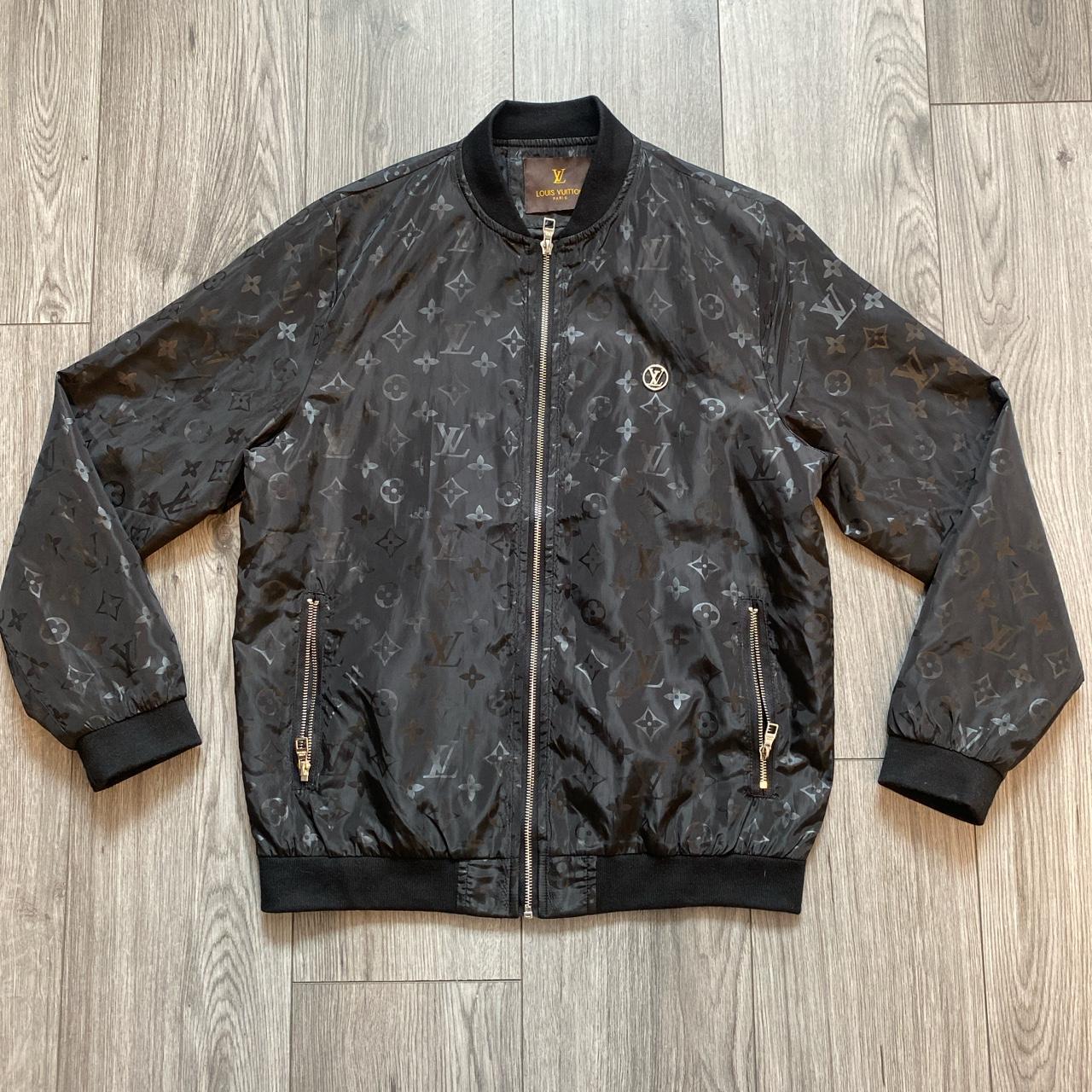 Louis Vuitton - LV Logo Black Bomber Jacket Coat -... - Depop