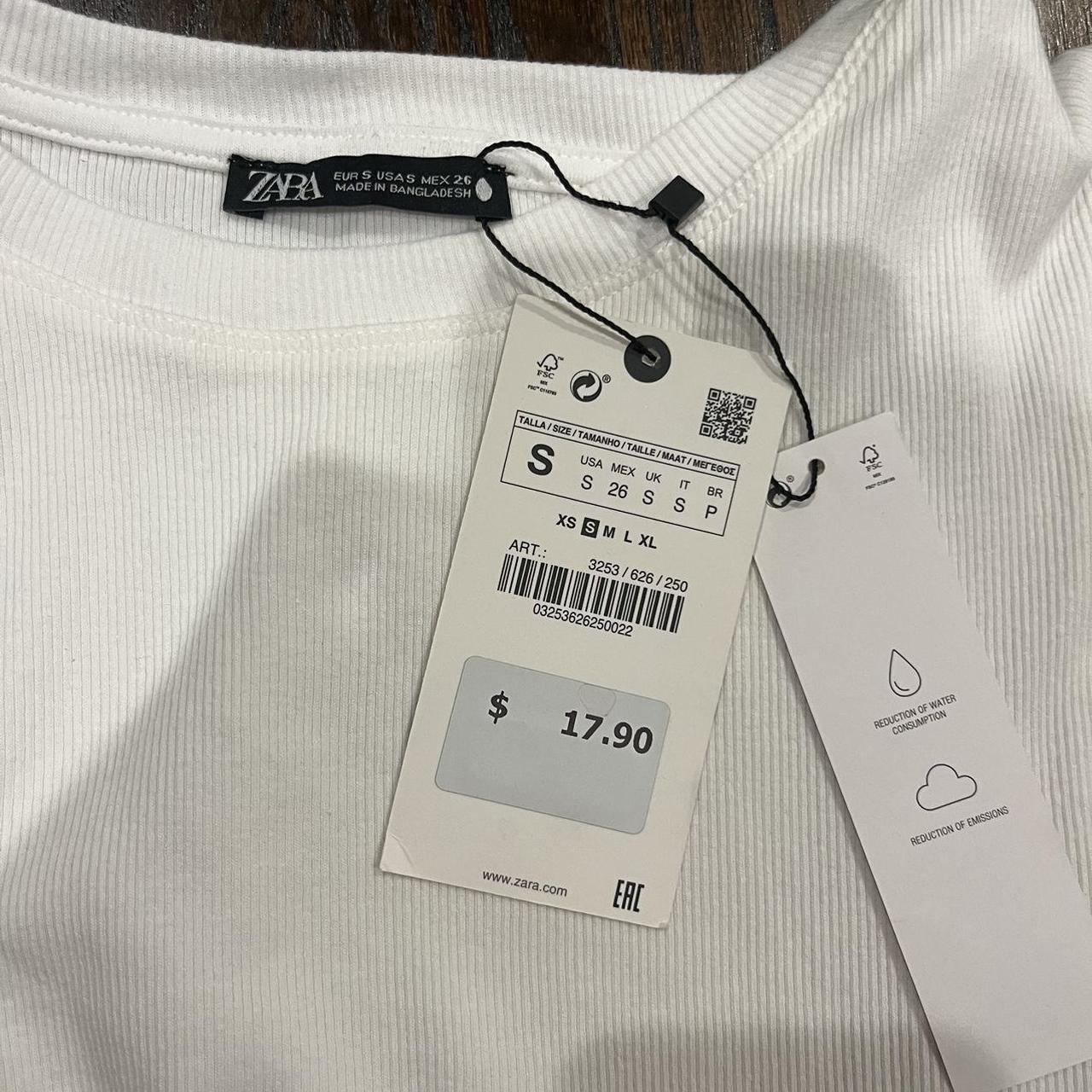 Zara white ruffle top Brand new with tags Size small - Depop