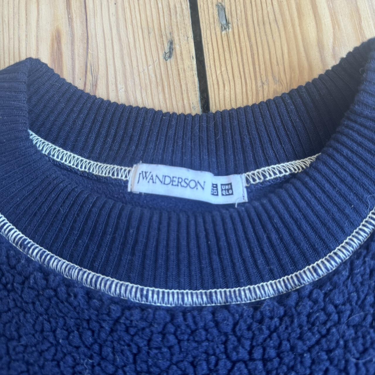 JW Anderson x Uniqlo Pile fleece Navy with contrast... - Depop