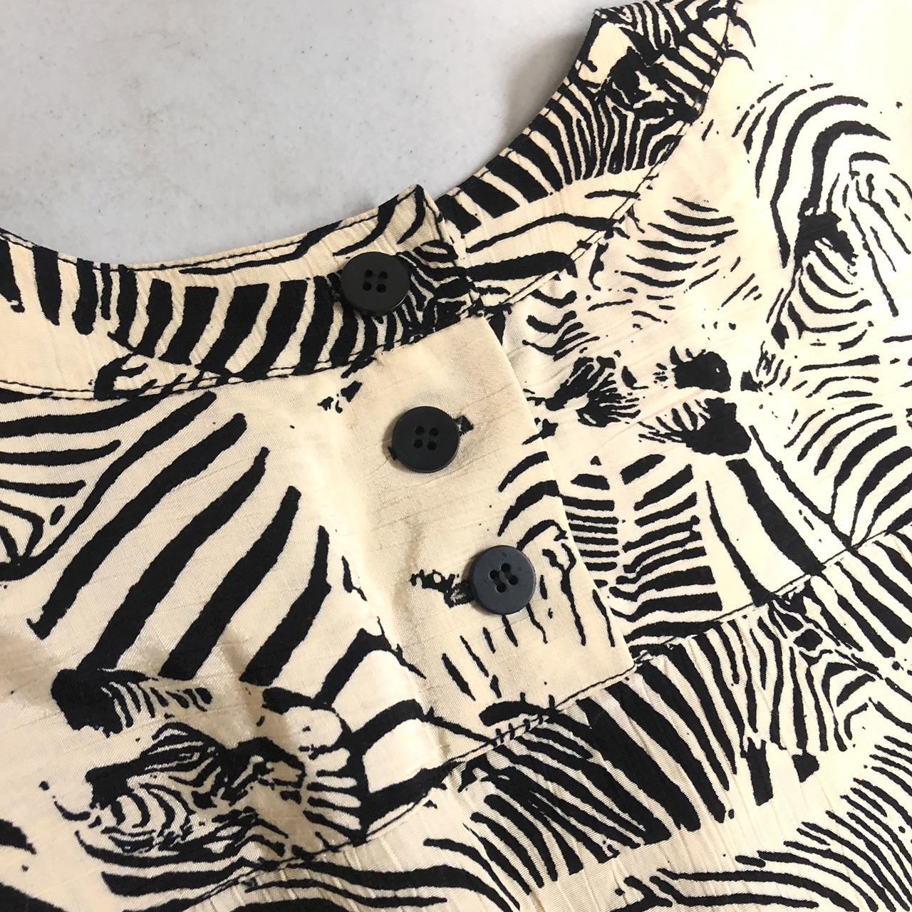 Vintage 90s zebra safari rayon wrap dress by Liz... - Depop