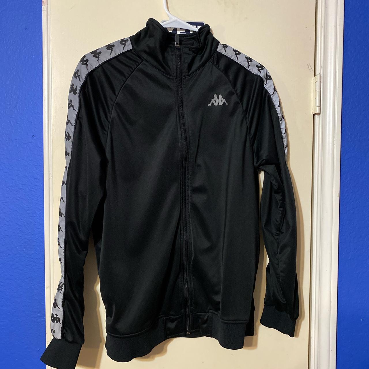 Kappa Men's Black and Grey Jacket | Depop