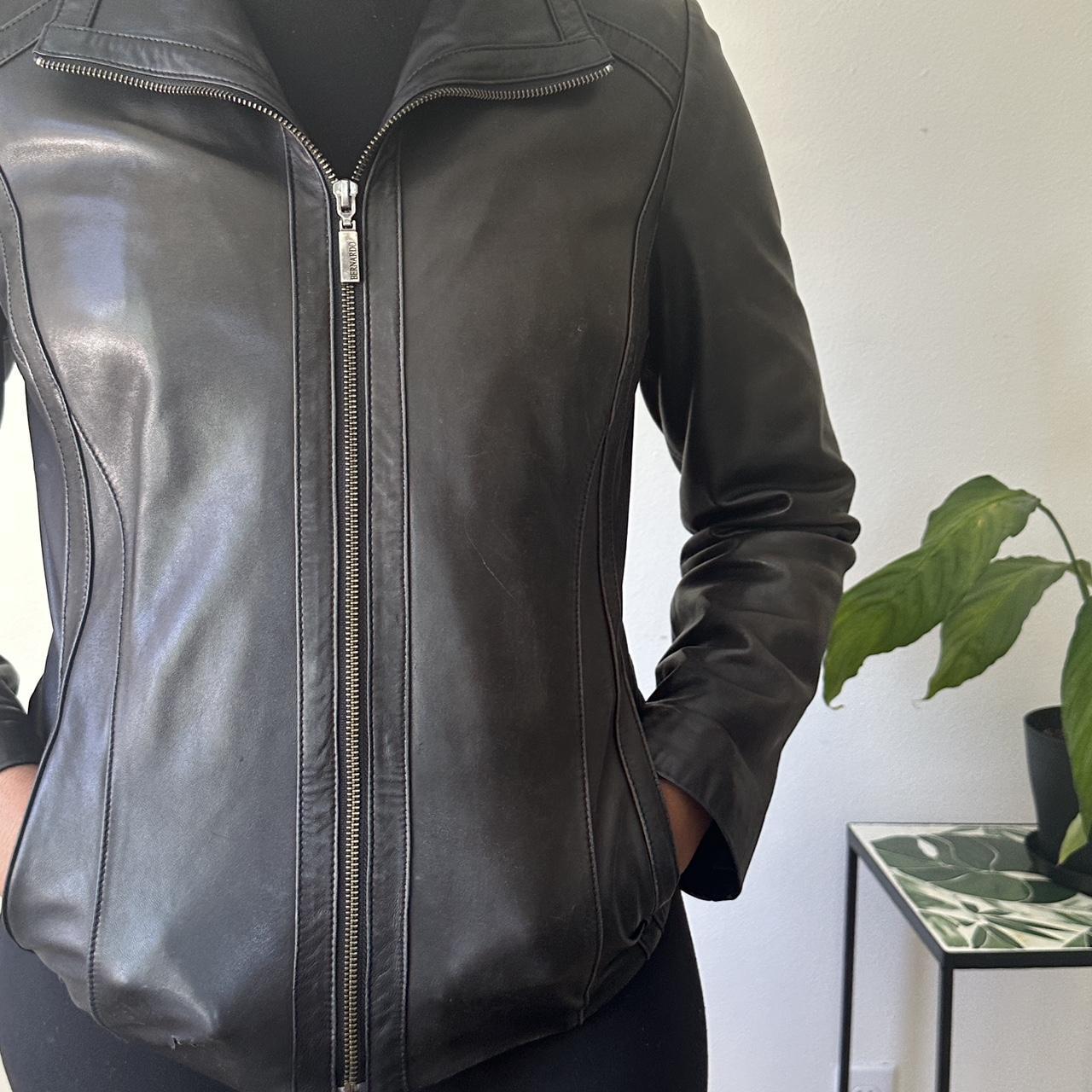 Vintage thrifted leather jacket Size M #fall... - Depop